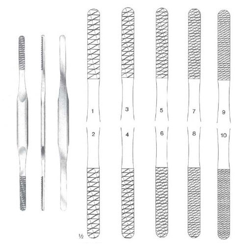 Fomon Double Ended Nasal Rasp, Tungsten Carbide - 20 cm (8")