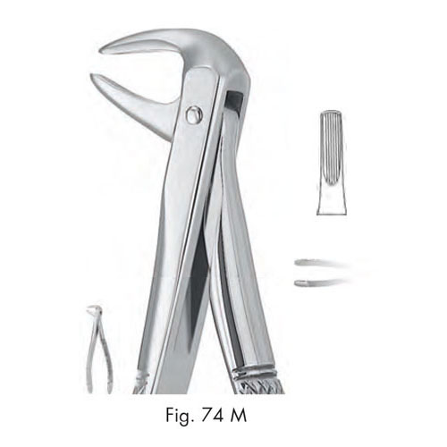 English Pattern Extracting Forceps for Lower Incisors/Roots - Fig 74M
