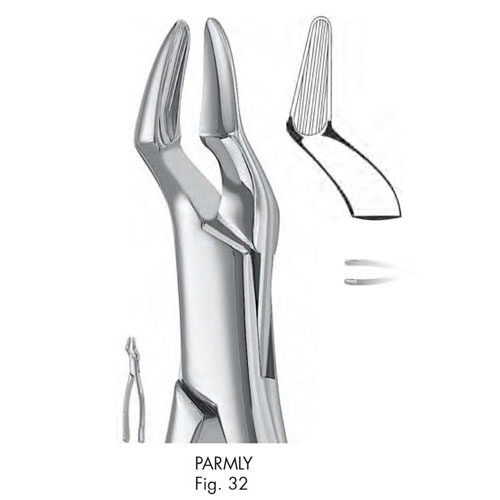 Parmly Extracting Forceps for Molars/Premolars - American Pattern - Fig 32